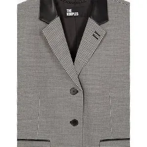 The Kooples Houndstooth Stretch Wool-blend Jacket