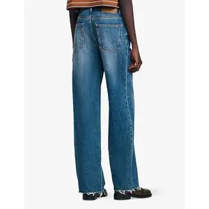 Sandro Rhinestone-embellished Mid-rise Straight Leg Jeans
