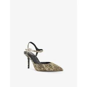 DUNE Confident Woven Heeled Slingback Courts