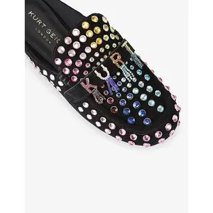 Kurt Geiger Crystal Embellished Suede Slippers