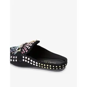 Kurt Geiger Crystal Embellished Suede Slippers