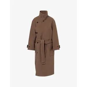 LEMAIRE Wrap Belted Wool Coat - Dark Squirrel