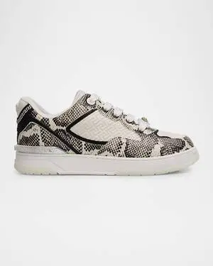 Versace Python-effect Leather Low-top Sneakers