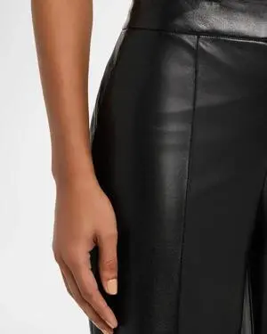 Alice + Olivia Dylan Vegan Leather Wide-leg Pants - Black