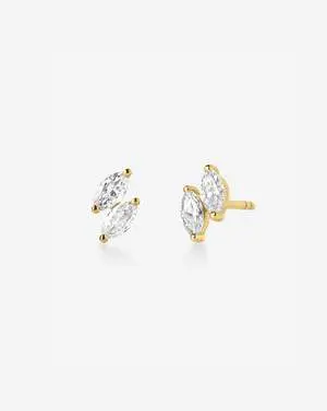 Ring Concierge Double Marquise Lab Diamond Stud Earrings