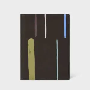 Paul Smith Painted Stripe' Leather Passport Cover - Brown