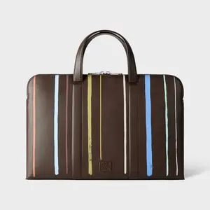 Paul Smith Painted Stripe Leather Folio - Brown