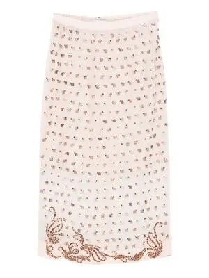Dries Van Noten Sokna Embroidered Skirt - Pink