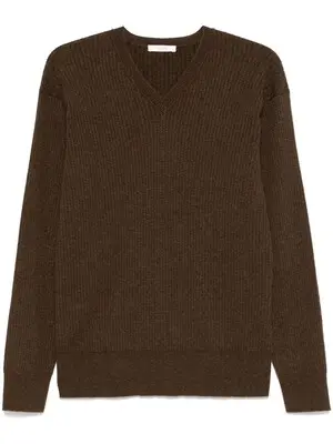 THE ROW Cashmere Blend V-neck Sweater