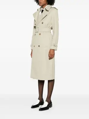 Burberry Cotton-blend Long Trench Coat - Grey