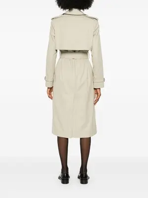 Burberry Cotton-blend Long Trench Coat - Grey
