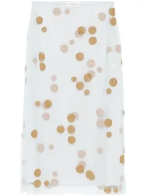 Fendi Embroidered Midi Skirt - Sky Blue