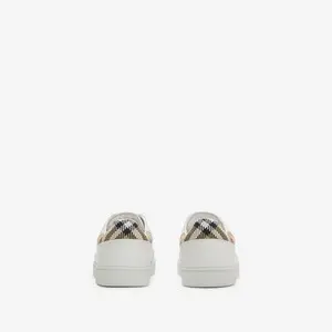 Burberry Set Leather Sneakers - Porcelain White/sand Beige