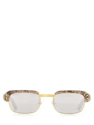 Gucci Rectangular Sunglasses - Gold