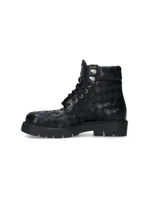 Bottega Veneta Haddock Leather Ankle Boots - Black