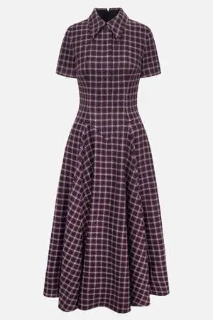 EMILIA WICKSTEAD Jody Houndstooth Dress - Red