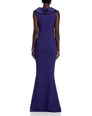 Chiara Boni La Petite Robe Satin Collar Gown