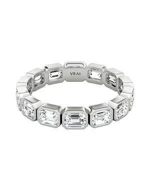VRAI Bezel Eternity Band In Emerald Cut Lab Created Diamonds - Platinum