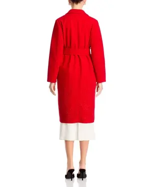 T Tahari Embellished Double Breasted Coat