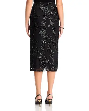 T Tahari Sequin Floral Skirt