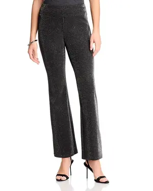 T Tahari Metallic Flared Pants