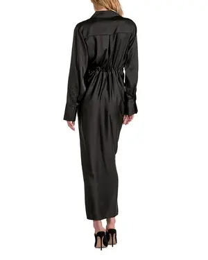 Elan Long Sleeve Wrap Maxi Dress - Black