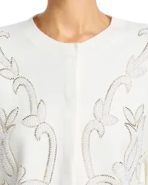 SIONI Embellished Snap Front Cardigan