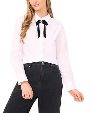 CECE DUPRAZ Crop Velvet Bow Top