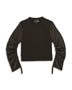 REISS Plie Woven Mixed Sweat Top