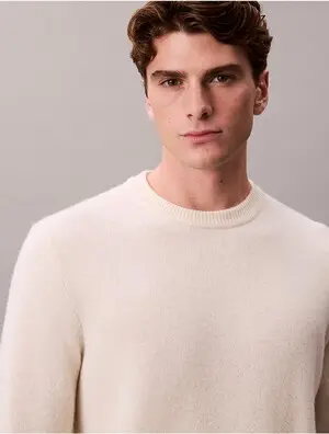 Calvin Klein Merino Wool Relaxed Sweater - Antique White
