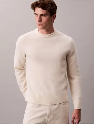 Calvin Klein Merino Wool Relaxed Sweater - Antique White