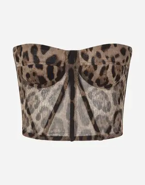 Dolce & Gabbana Leopard-print Tulle Bustier