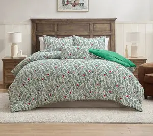 HALLMARK Green Branches 4-piece Holiday Comfort Er Set, King - One-color