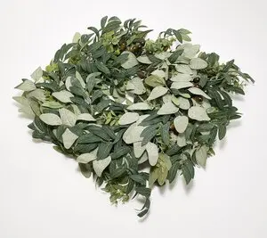 BETHLEHEM LIGHTS 24' Illuminated Eucalyptus & Olive Wreath - One-color