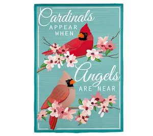 EVERGREEN Angels Are Near Applique House Flag - One-color