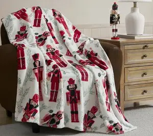 HALLMARK Red/green Nutcracker Plush Throw, 50' X 70