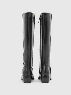 REISS Micheala Leather Knee-high Boots