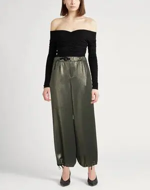 WHITE SAND Wide-leg Metallic Pants