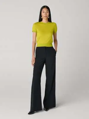 Diane Von Furstenberg Alexander Wide Leg Pants - Black Embellished