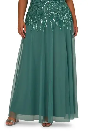 Adrianna Papell Sequin Bodice Gown