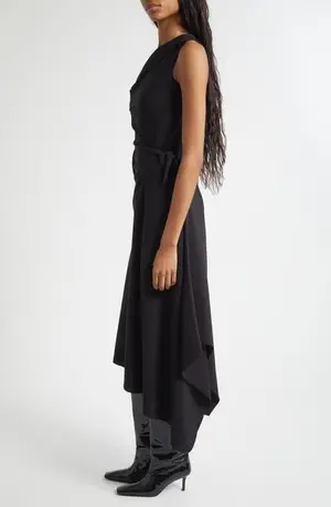 Monse Draped Towel Dress - Black