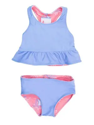 RUFFLEBUTTS Upf50 Sun Protected Reversible Peplum Tankini - Pink Seas The Day