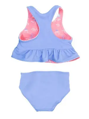 RUFFLEBUTTS Upf50 Sun Protected Reversible Peplum Tankini - Pink Seas The Day