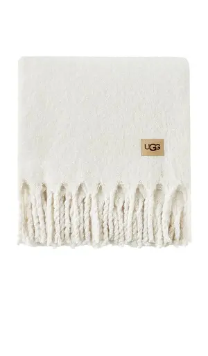UGG HOME Bayle Throw Blanket In White - White Pepper & Snow