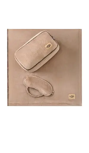UGG HOME Raegan Travel Set In Brown - Chestnut