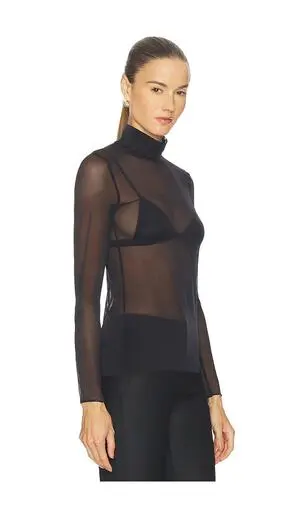 Commando Chic Mesh Long Sleeve Turtleneck