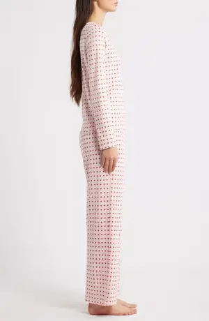 COZYLAND Ellie Print Pima Cotton Pajamas - Blush