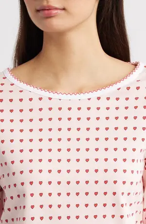 COZYLAND Ellie Print Pima Cotton Pajamas - Blush