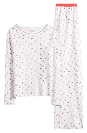 COZYLAND Ellie Print Pima Cotton Pajamas Cherry Pie