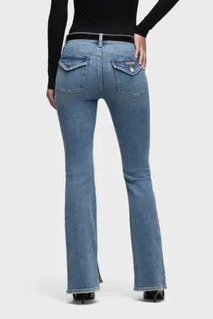 Hudson Jeans Barbara High-rise Bootcut Jeans With Flap Pocket - Reflection